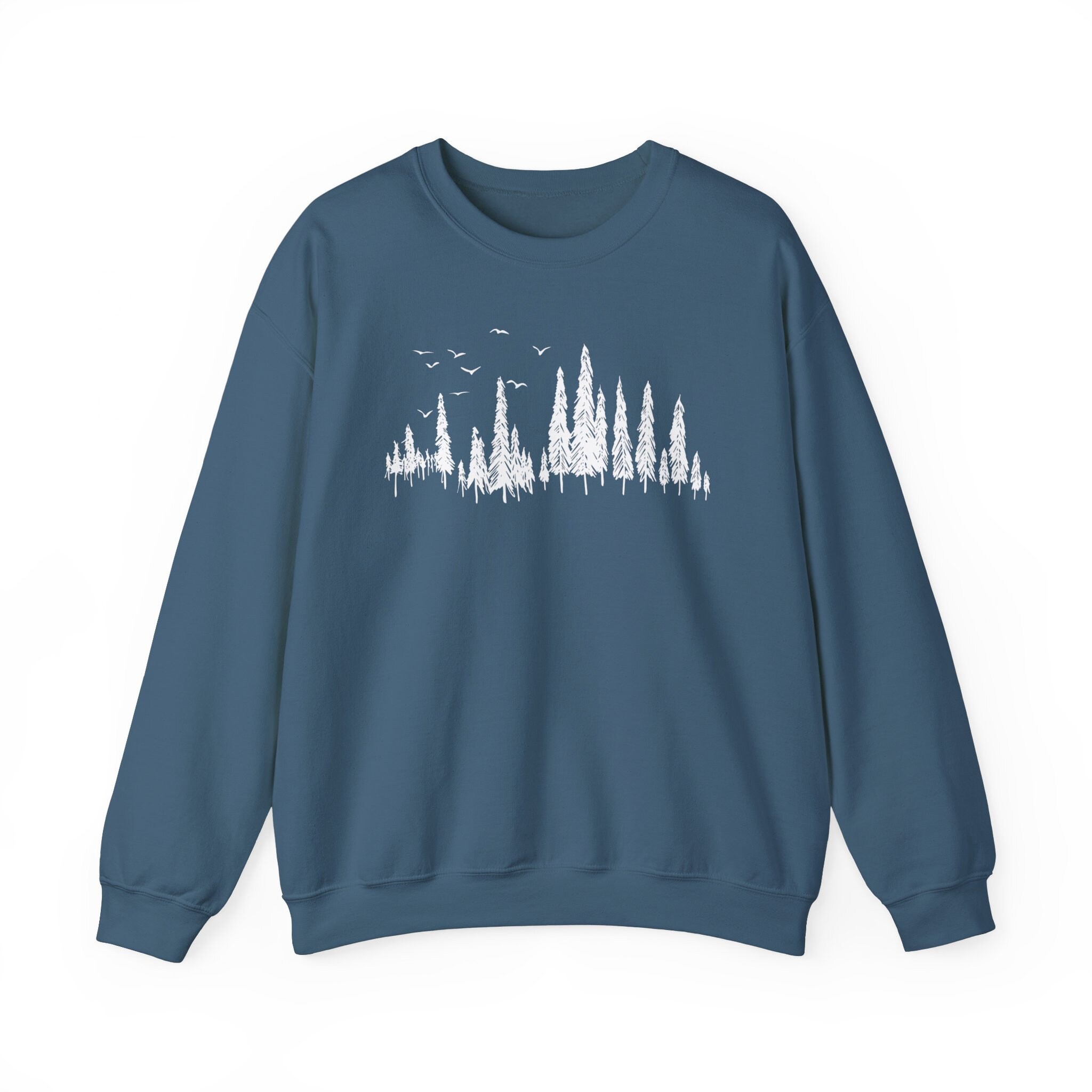 Pine Tree on Green Shirt Woodland Sweatshirt Outdoorsy Gifts Birds ...