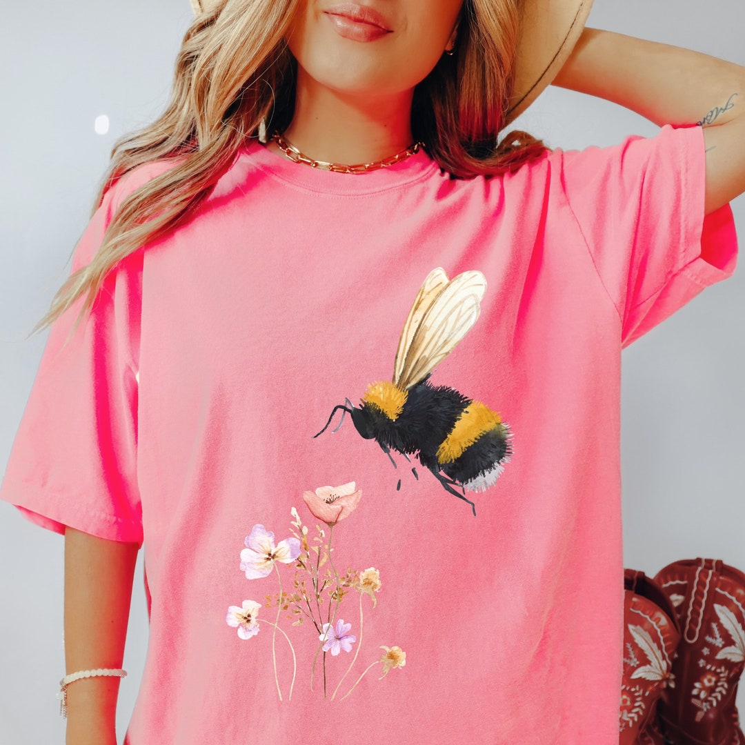 Bumble Bee Tshirt Cottagecore Clothes Floral T Shirt COMFORT COLORS ...