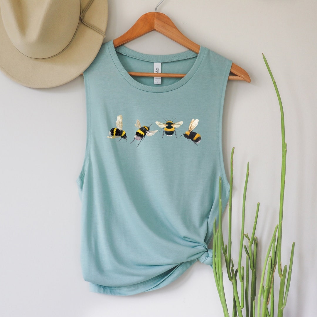 Bumble Bee Tank Top Ladies Muscle Shirt Bee Tshirt Naturalist Gift ...