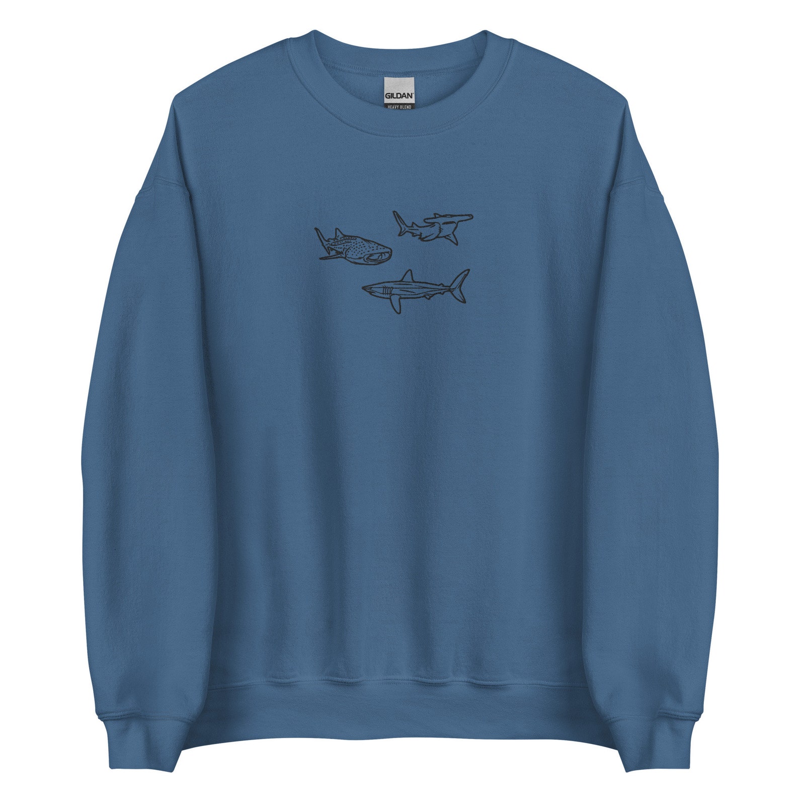 Embroidered Shark Sweatshirt Hammerhead Shark Sweater Coconut Girl ...