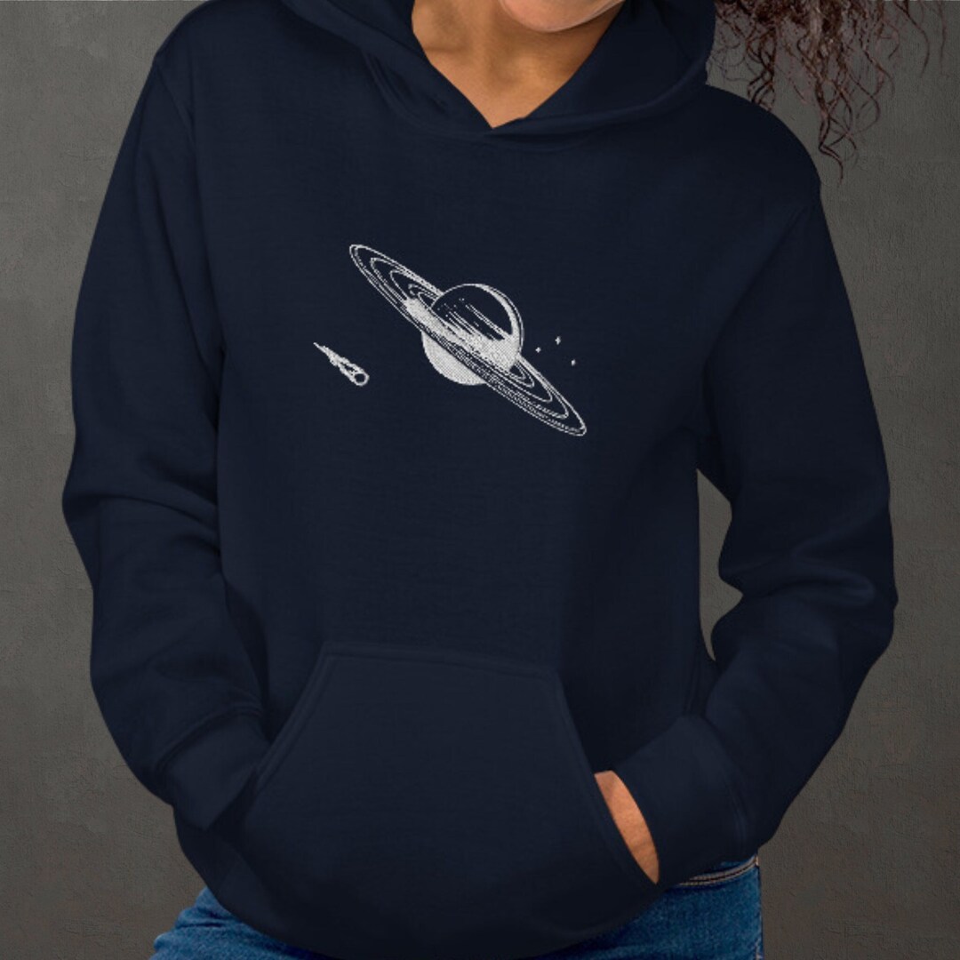 Embroidered Saturn Hoodie Cosmos Hoodie Saturn Sweatshirt Comet Hoodie ...