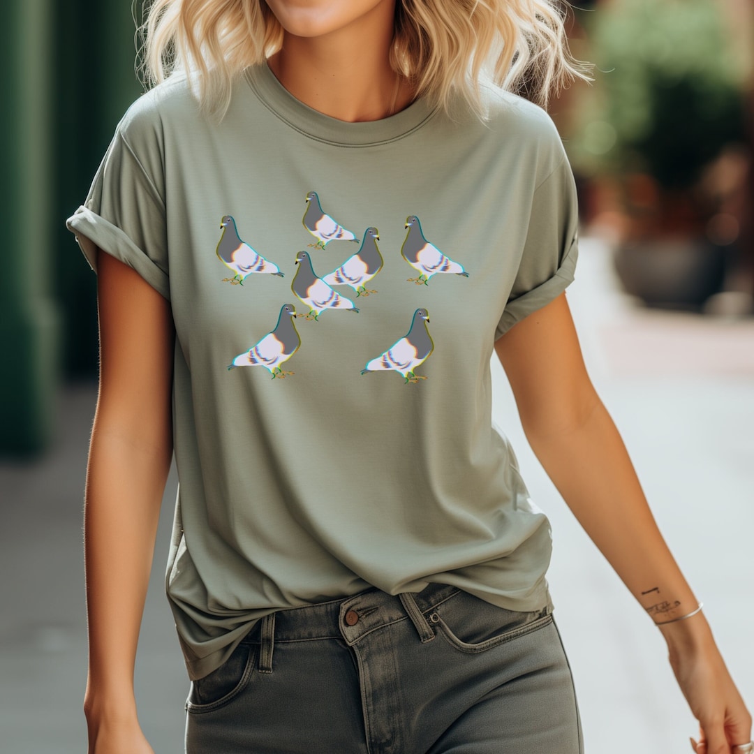 Pigeon Shirt Flock of Pigeons Tshirt Trippy Pigeon T Shirt - Etsy