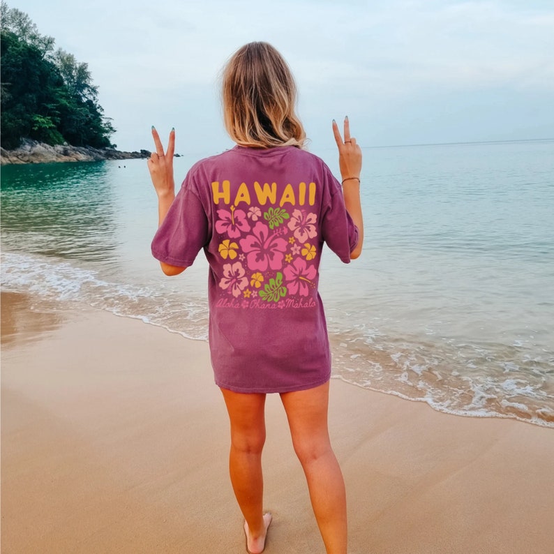 Hawaii Shirt Hibiscus Tshirt Aloha Ohana Mahalo Graphic Tees Tropical ...