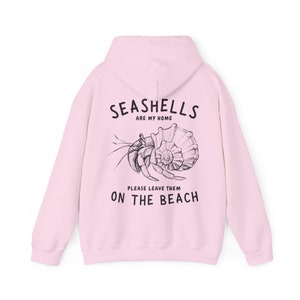 Hermit Crab Hoodie Sweatshirt Seashells on the Beach Hooded Sweater ...