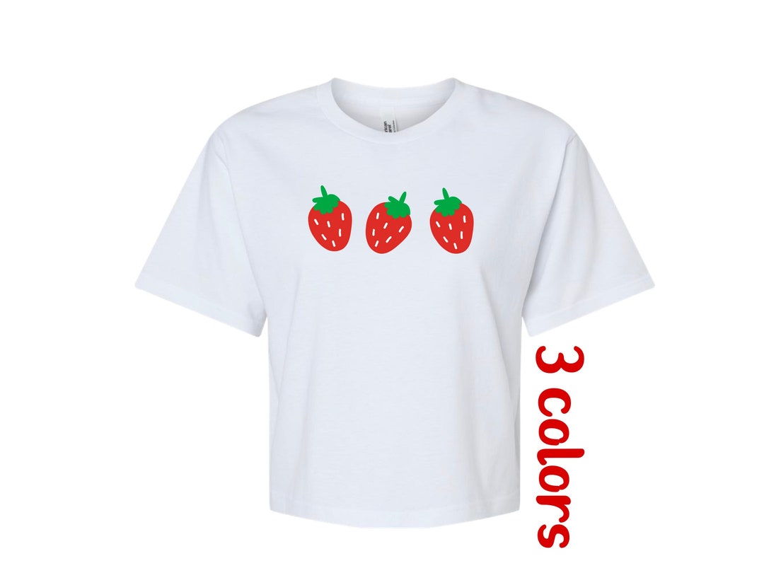 Cute Strawberry Crop Top for Teens Summer Strawberries Crop - Etsy