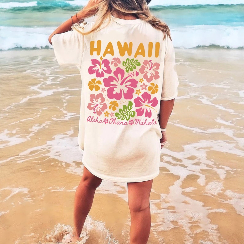 Hawaii Shirt Hibiscus Tshirt Aloha Ohana Mahalo Graphic Tees Tropical ...