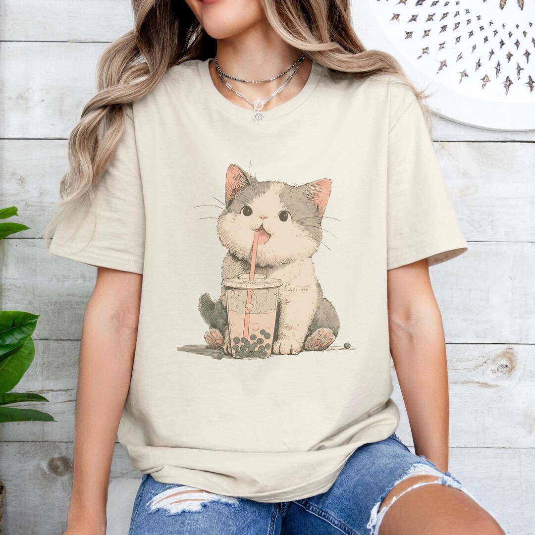 Boba Addict Bubble Tea Cat Inspired Gifts Boba Shirt Unique Gifts for ...