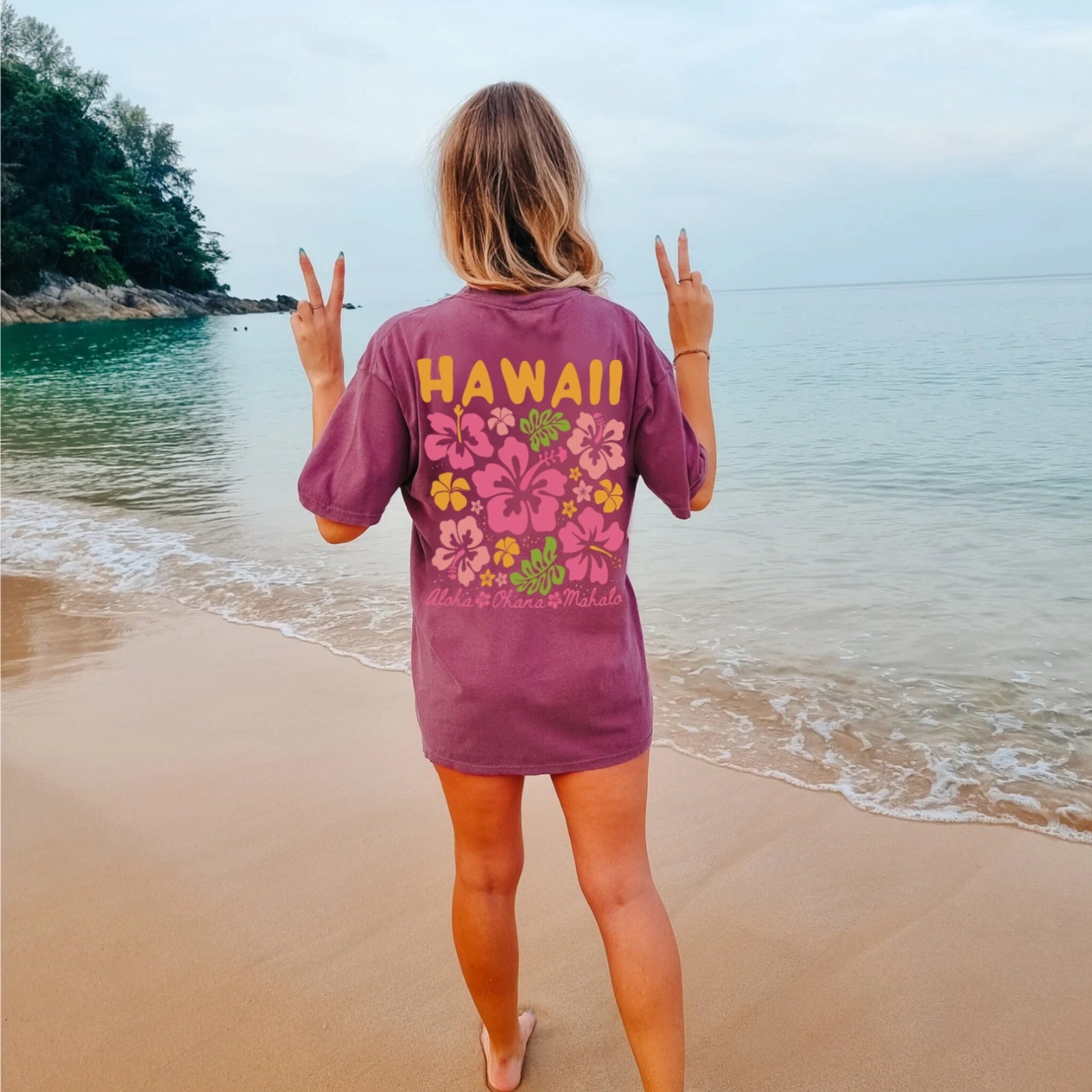 Hawaii Shirt Hibiscus Tshirt Aloha Ohana Mahalo Plumeria Graphic Tees ...