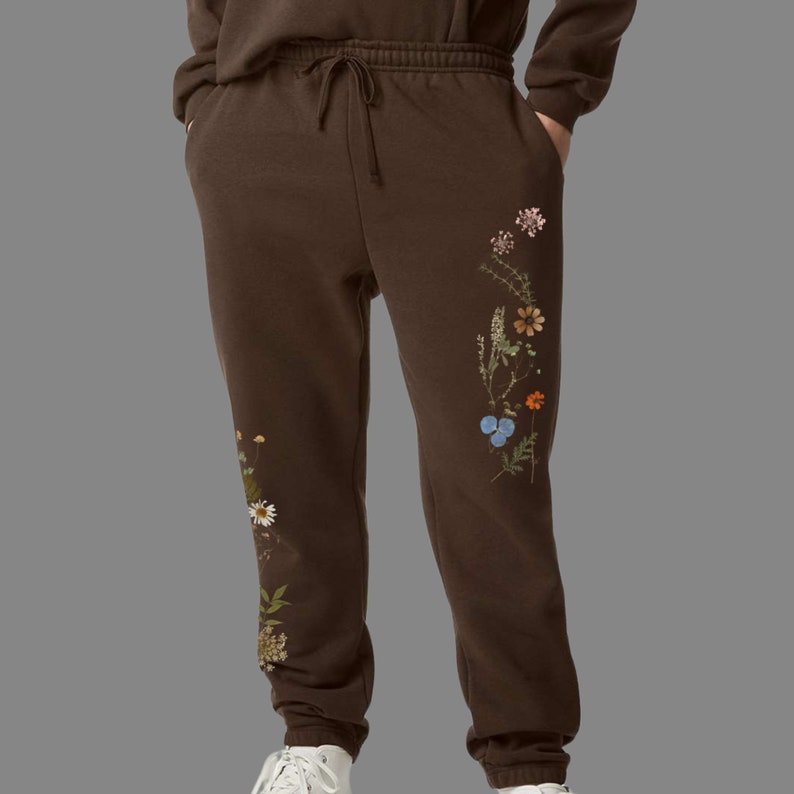Pressed Flowers Sweat Pants Unisex Sweatpants Graphic Sweatpants Women ...