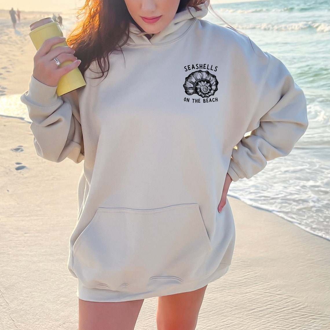 Hermit Crab Hoodie Sweatshirt Seashells on the Beach Hooded Sweater ...