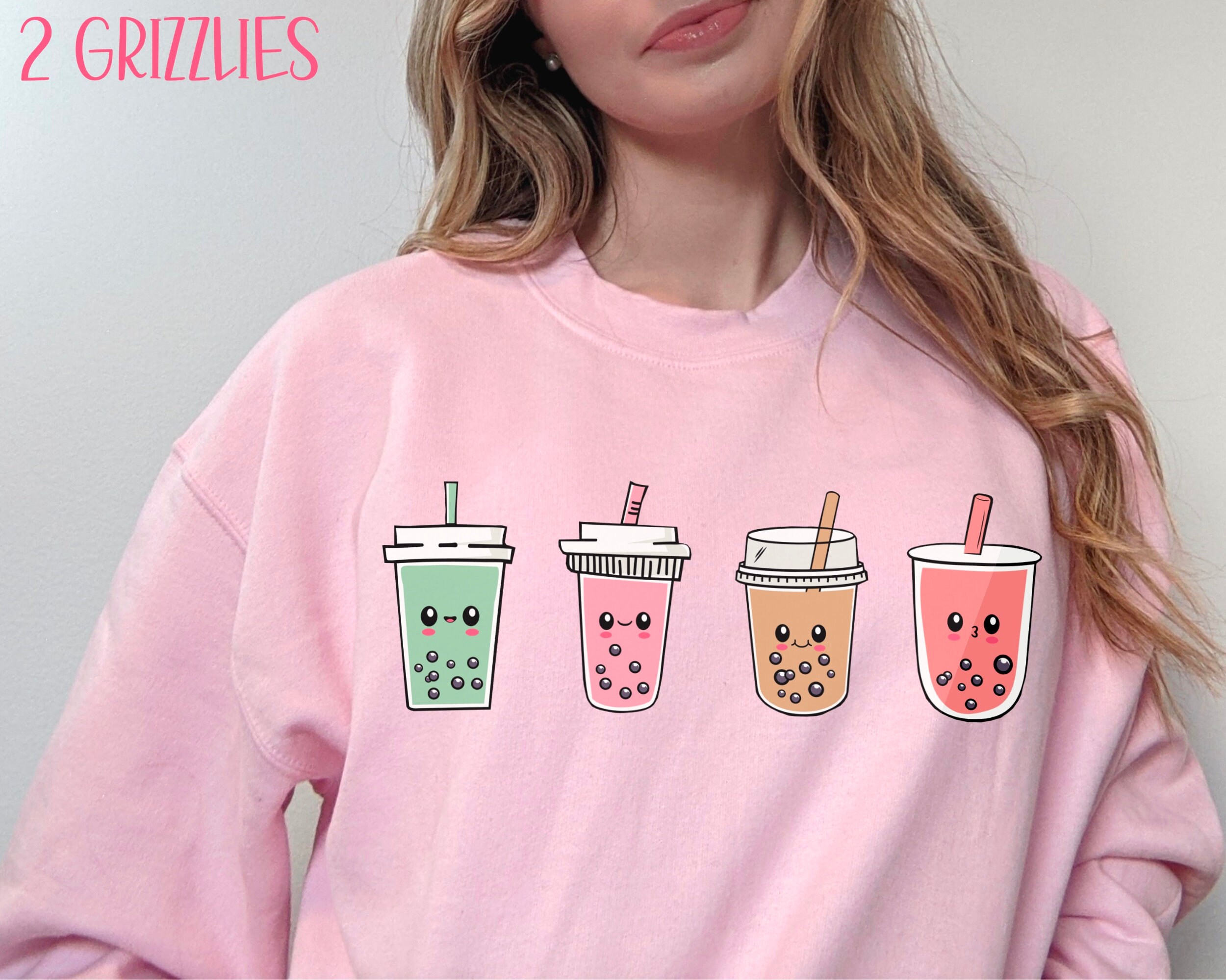 Boba Tea Sweatshirt Woman Bubble Tea Sweatshirt Women Milk Tea - Etsy