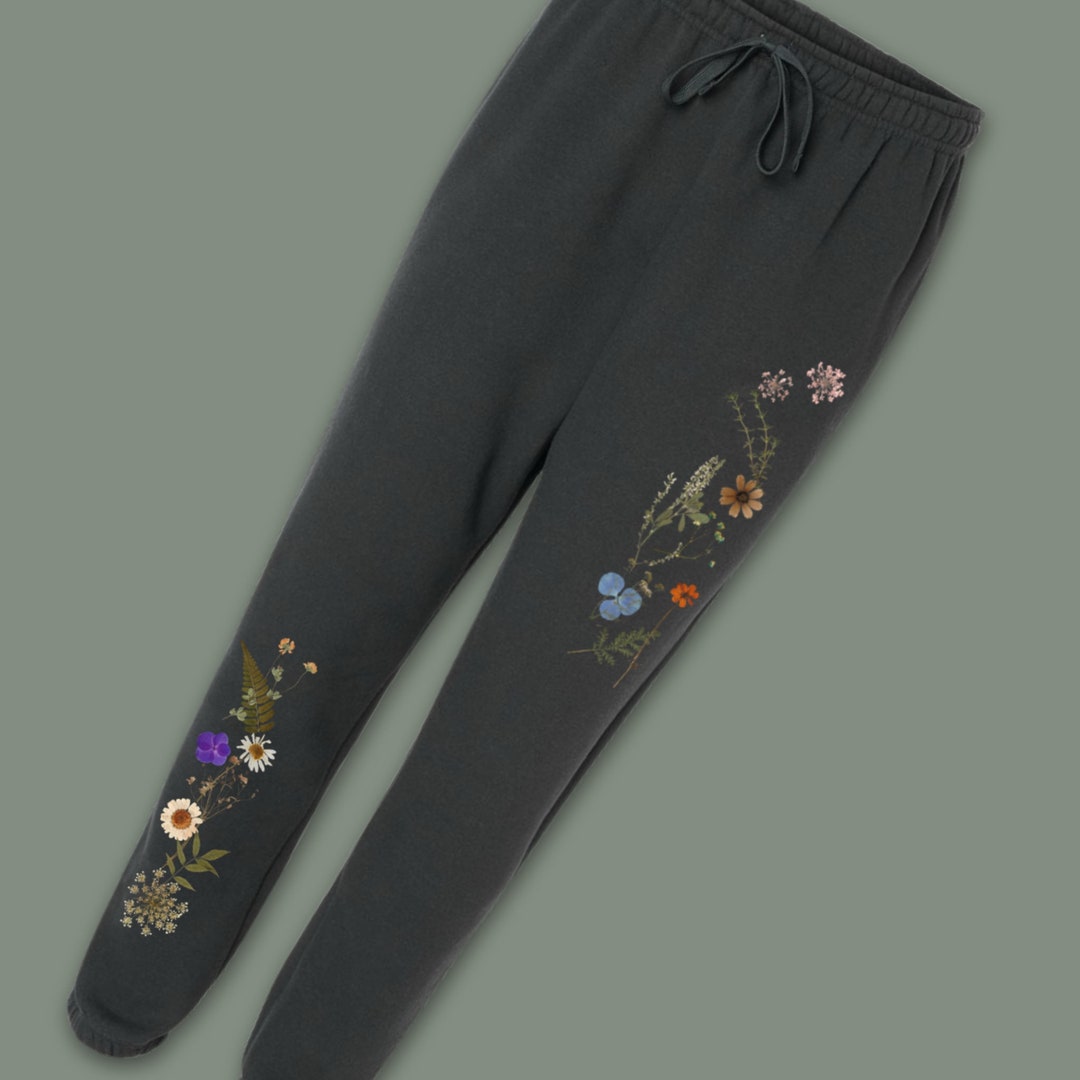 Pressed Flowers Sweat Pants Unisex Sweatpants Graphic Sweatpants Women ...