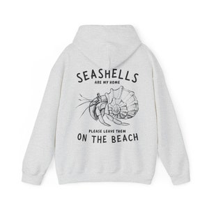Hermit Crab Hoodie Sweatshirt Seashells on the Beach Hooded Sweater ...
