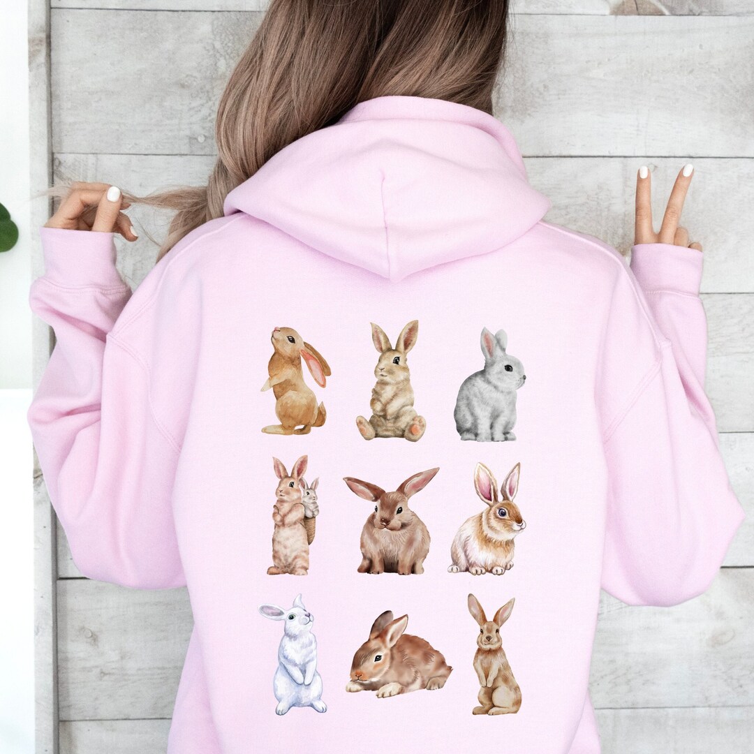 Bunny Hoodie Cute Bunnies Sweatshirt Animal Lover Gift Ideas Baby ...