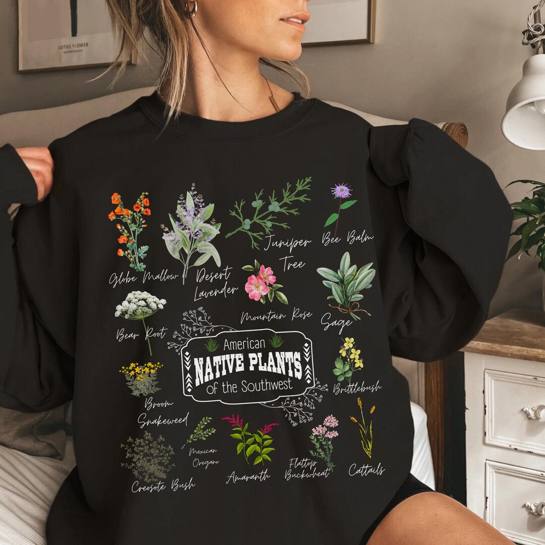 Native Plants of the Southwest, Botanical Hiking Sweatshirt, American ...