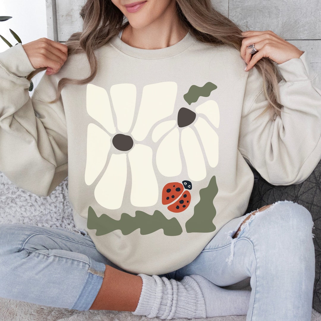 Ladybug Sweatshirt Floral Sweater Ladybug Clothes Lady Bug Sweatshirt ...