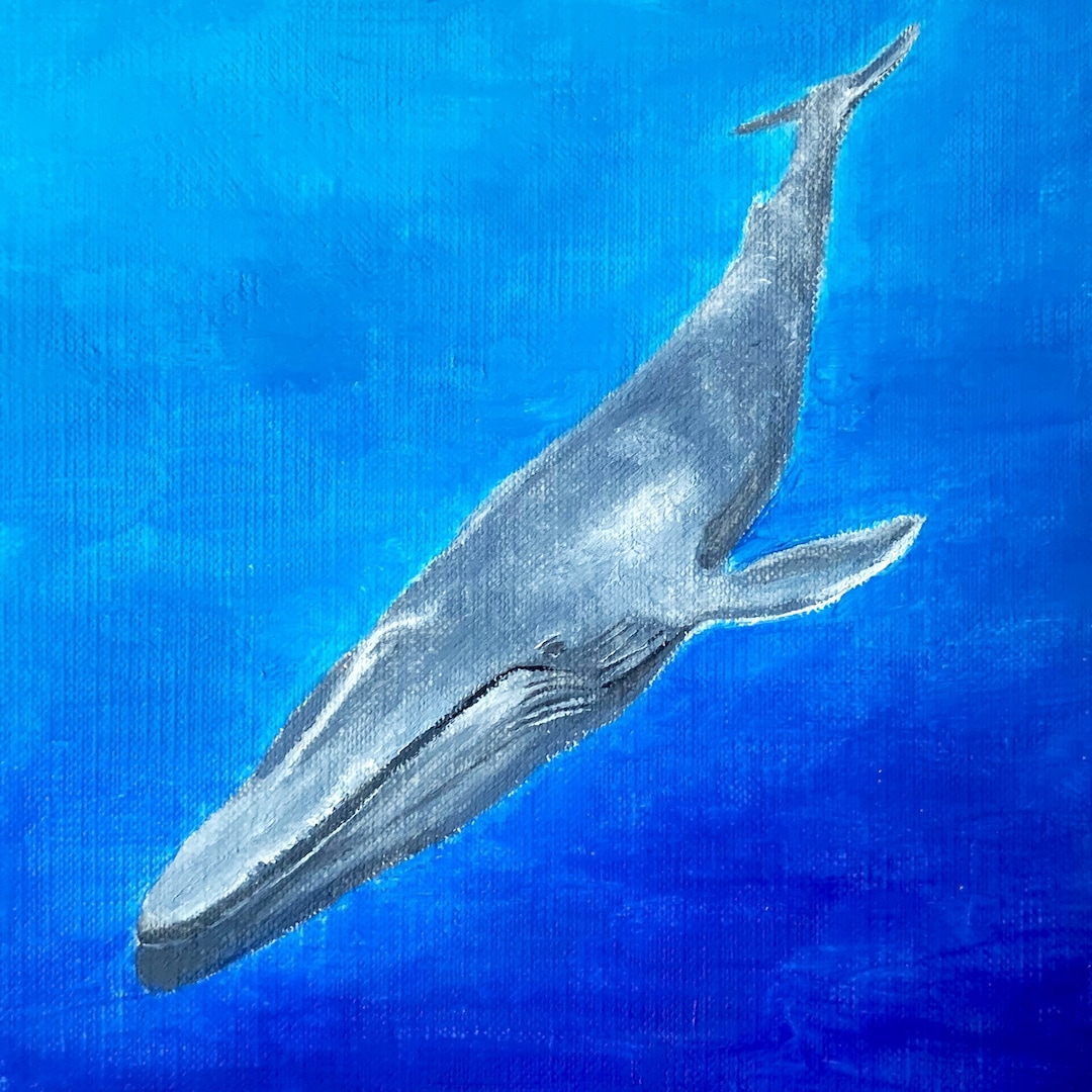 Blue Whale Endangered: Oil Painting Print - Etsy