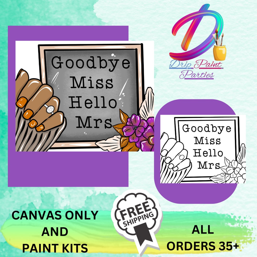 MRS/ Paint Party/ Sip and Paint/ Predrawn Canvas/ Art Party/diy Paint ...