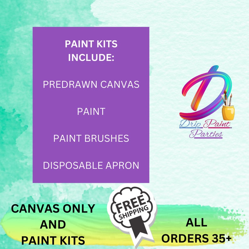 Classy/paint Party/sip and Paint/pre-drawn Canvas/art Party/diy Paint ...