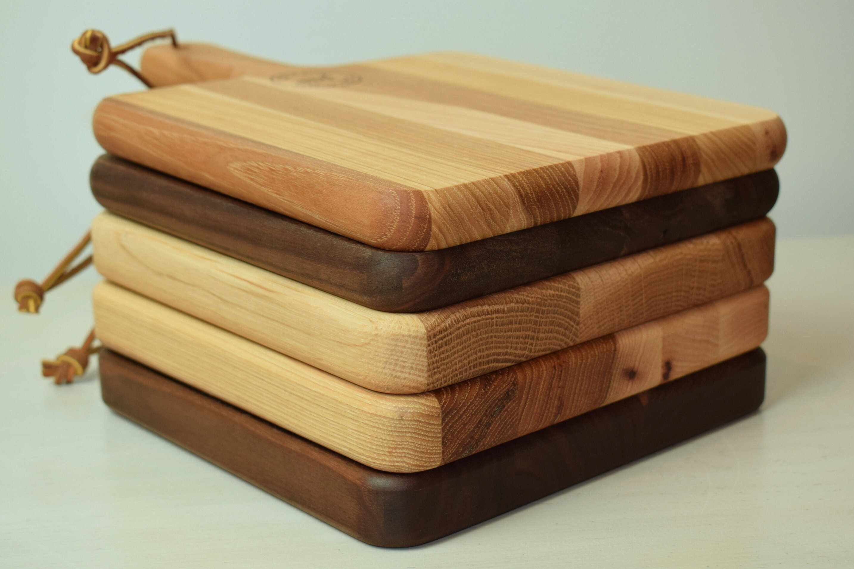 Square Cutting Board With Handle Wood - Etsy