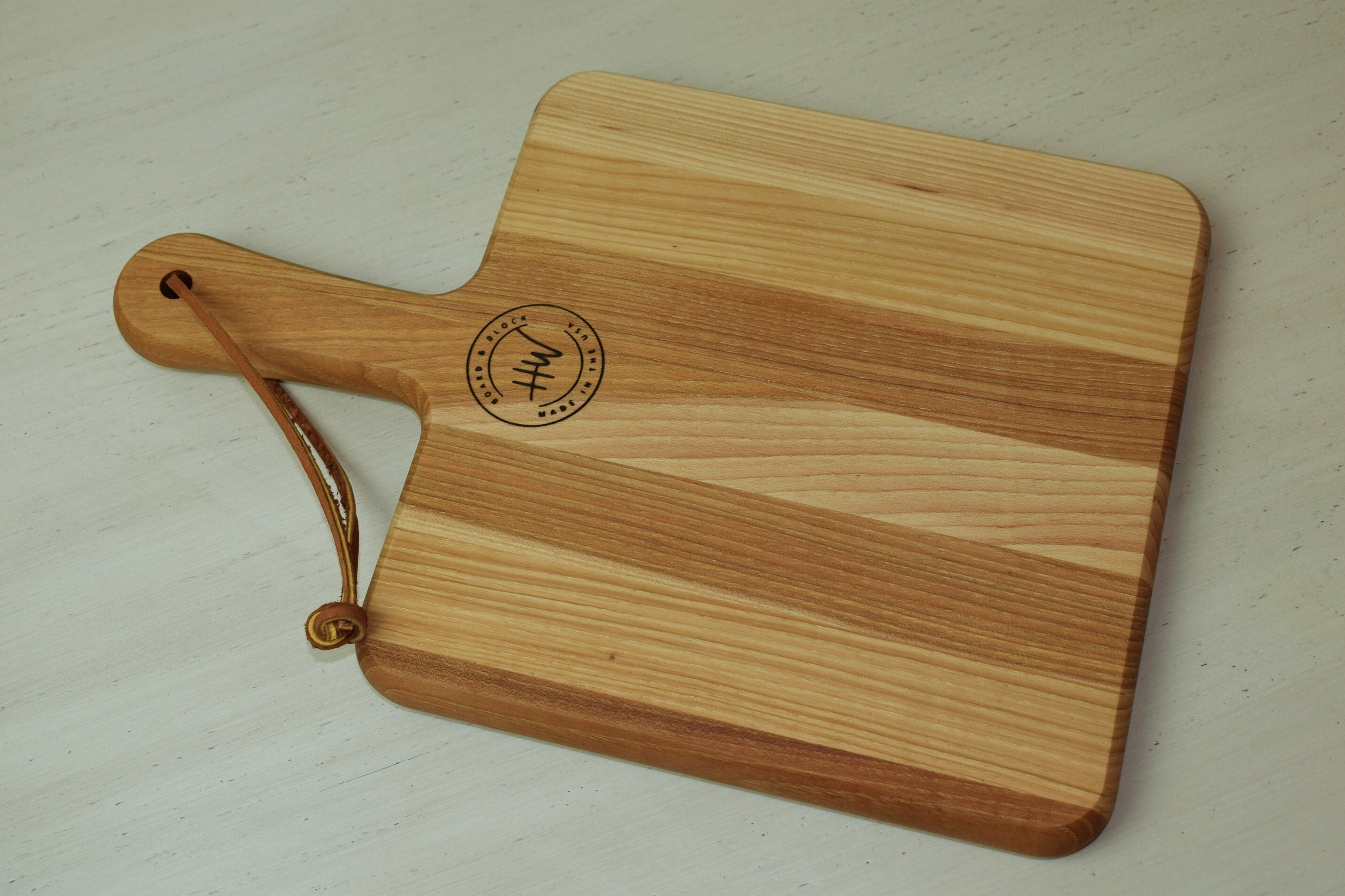 Square Cutting Board With Handle Wood - Etsy