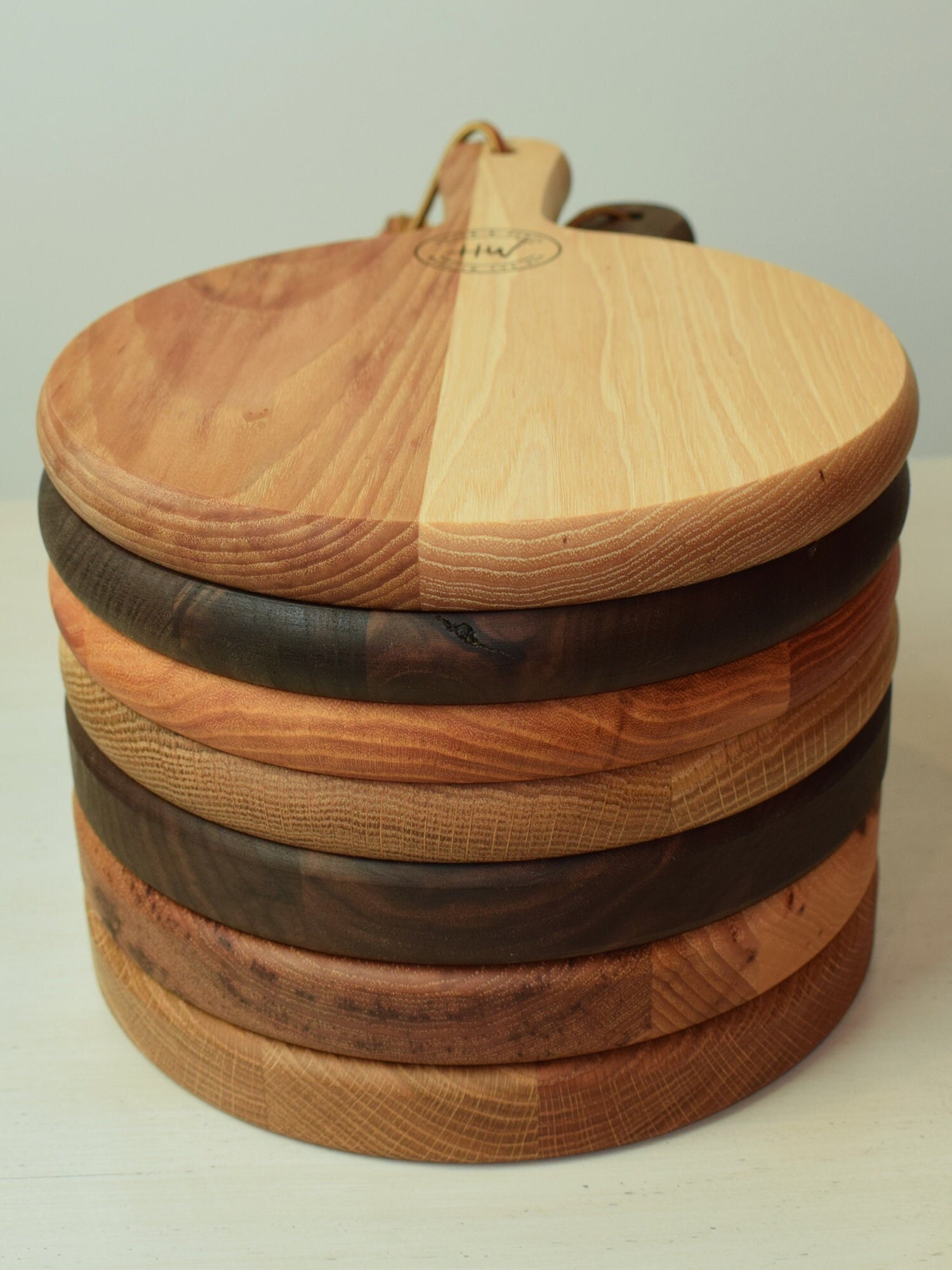Small Round Cutting Board With Handle - Etsy