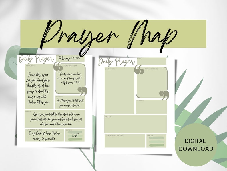 Daily Prayer Map, Bible Study Printable, Daily Prayer Journal, Womens ...