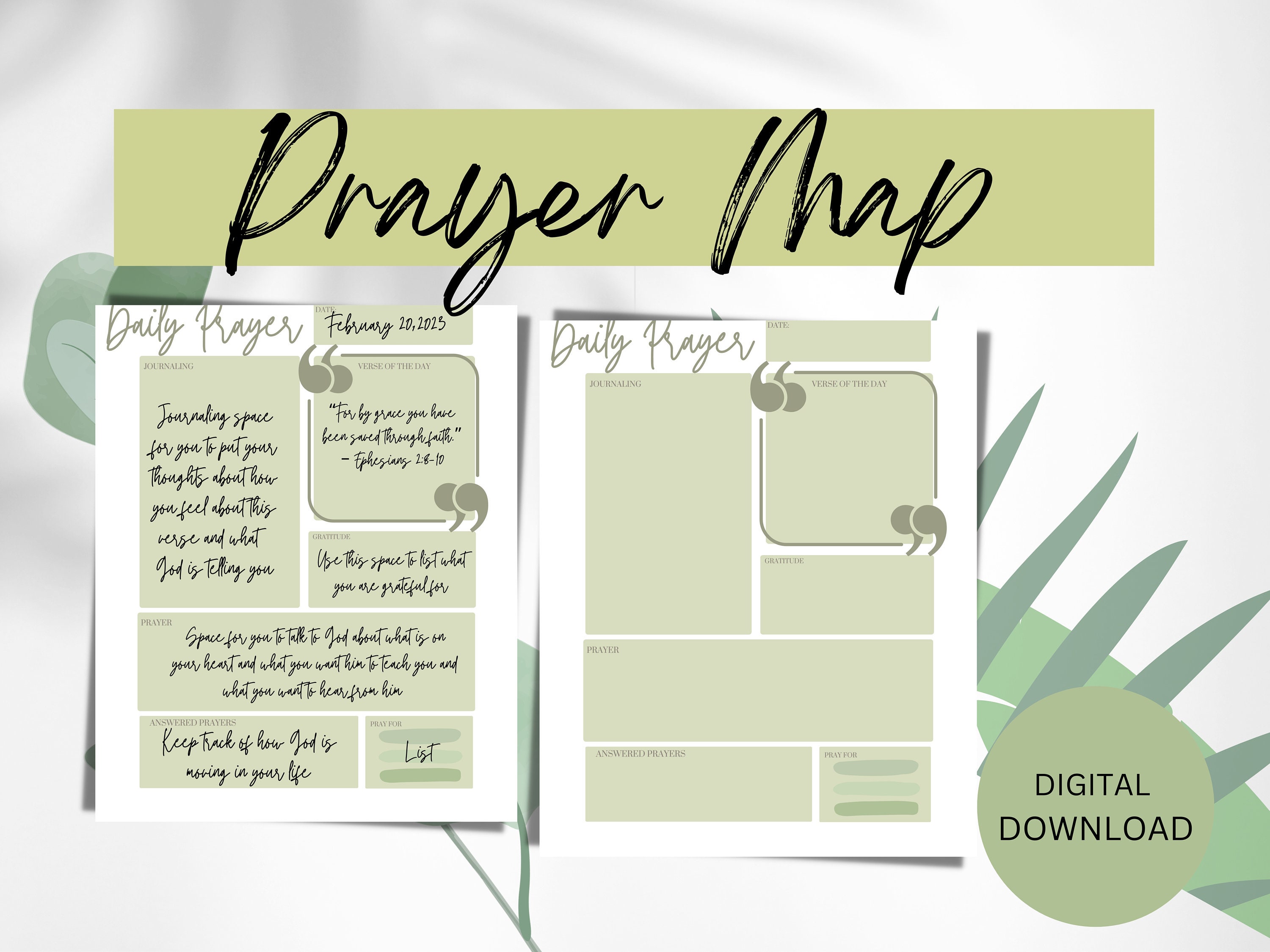 Daily Prayer Map, Bible Study Printable, Daily Prayer Journal, Womens ...