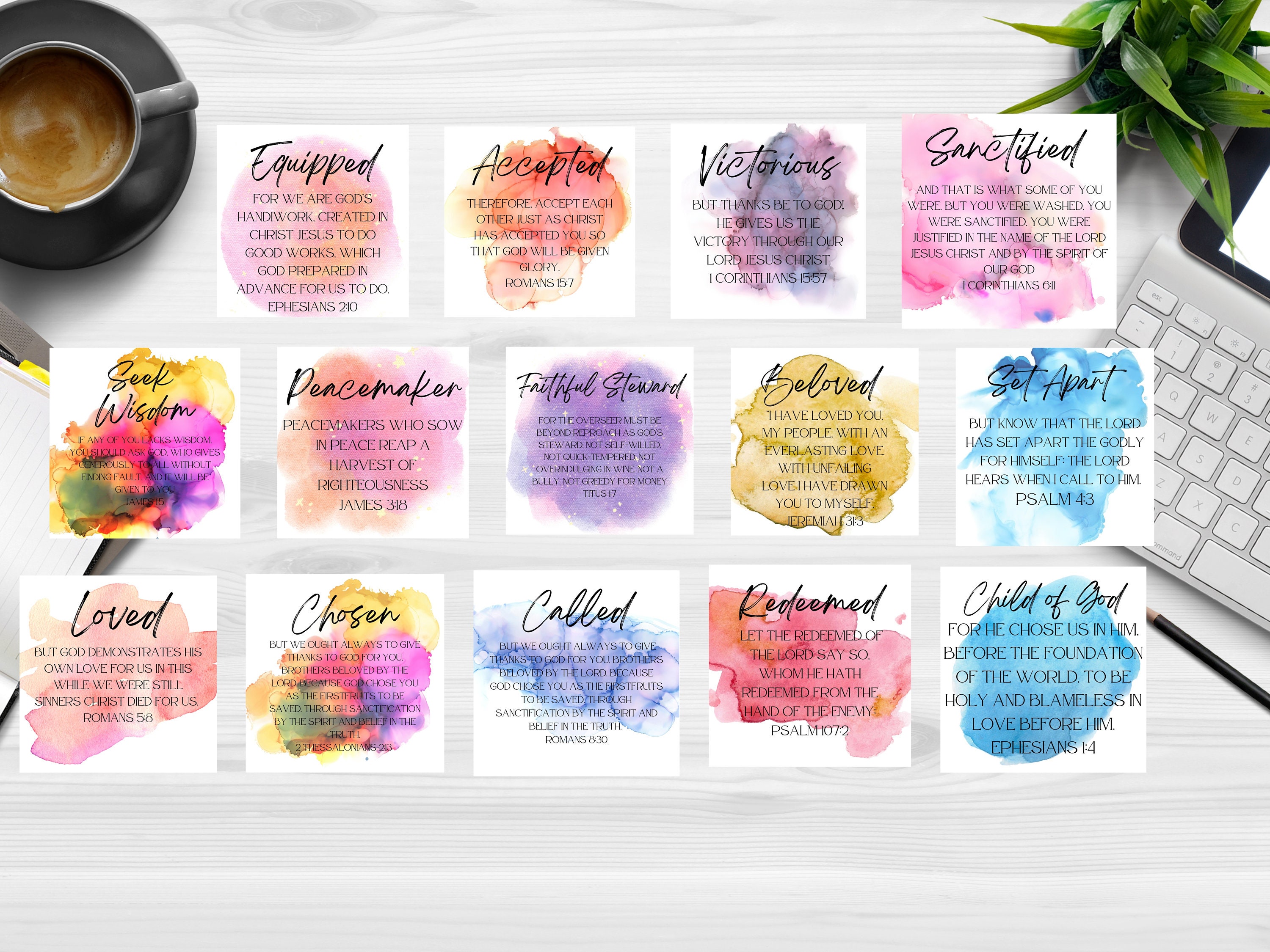 Watercolor Affirmation Cards, Faith Affirmation Cards, Affirmation ...
