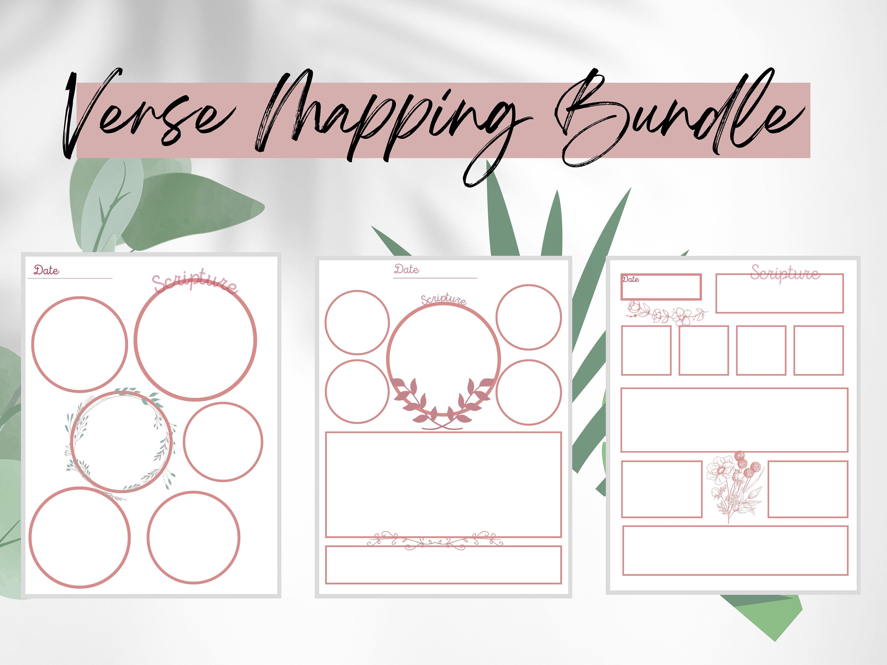 Bible Verse Map Bundle, Bible Study Printable, Verse Mapping Bundle ...
