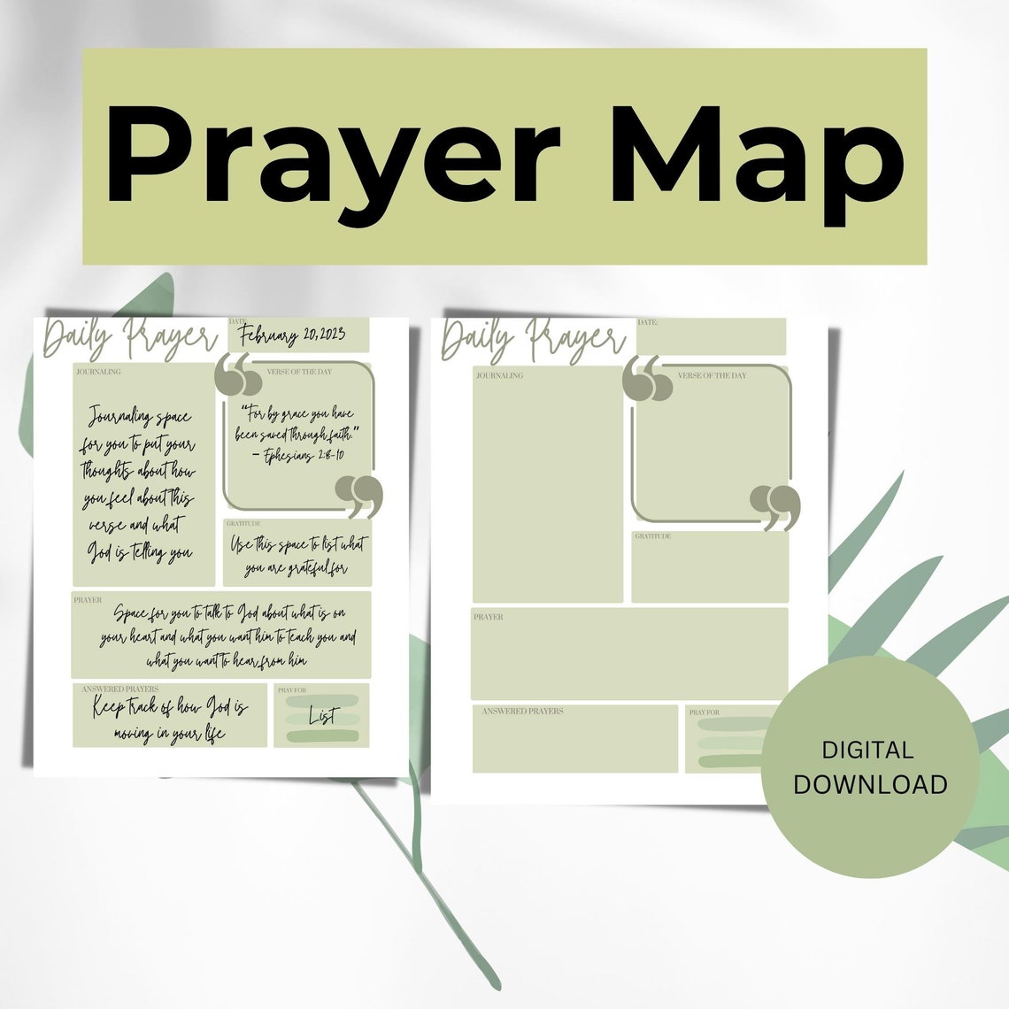 Daily Prayer Map Bible Study Printable Daily Prayer Journal - Etsy