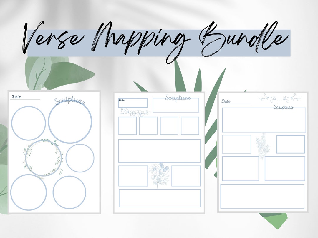 Bible Verse Map Bundle, Bible Study Printable, Verse Mapping Bundle ...