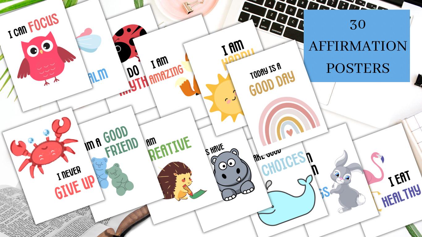Positive Affirmation Posters for Kids – 30 Editable Canva Templates ...