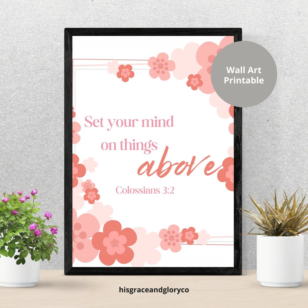 Bible Verse Print, Scripture Art, Botanical Wall Art Print, Christian ...