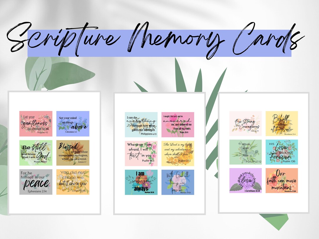 Encouraging Bible Verses, Faith Based Memorization, Printable Bible ...