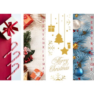 Printable Christmas Bookmarks, Set of 20 Christmas Seasonal Bookmarks ...