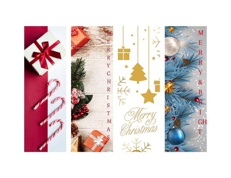 Printable Christmas Bookmarks, Set of 20 Christmas Seasonal Bookmarks ...