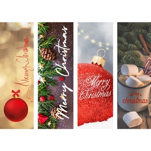 Printable Christmas Bookmarks, Set of 20 Christmas Seasonal Bookmarks ...