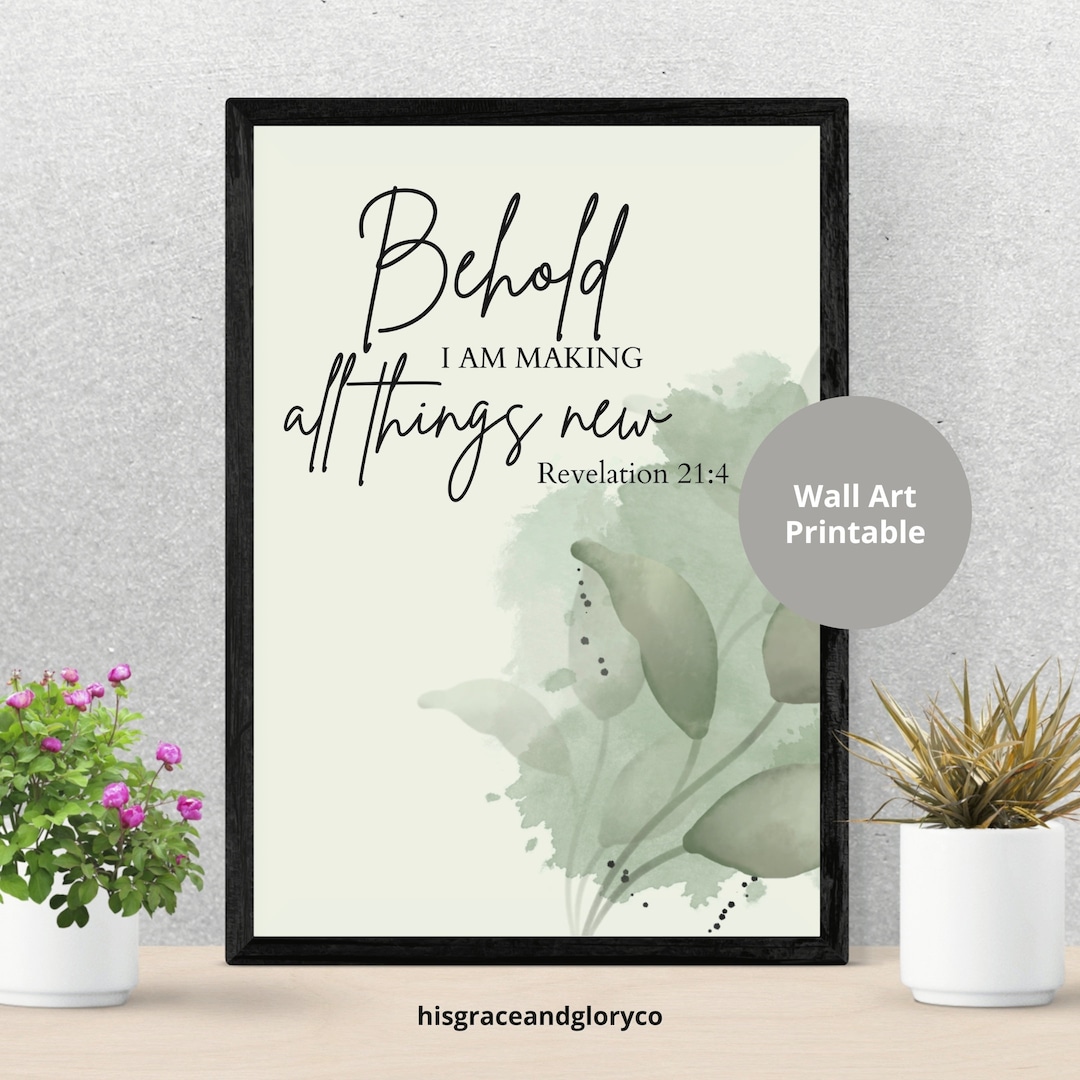 Bible Verse Print, Scripture Art, Botanical Wall Art, Christian Gift ...