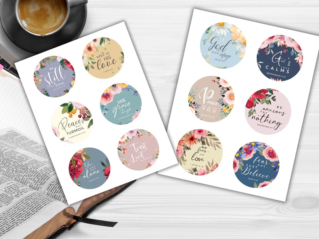 Faith Circle Bible Verse Sticker Printables | Inspirational Scripture ...