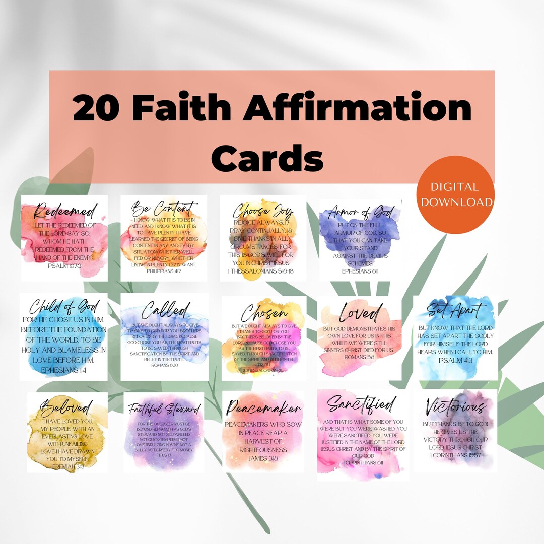 Watercolor Affirmation Cards, Faith Affirmation Cards, Affirmation ...