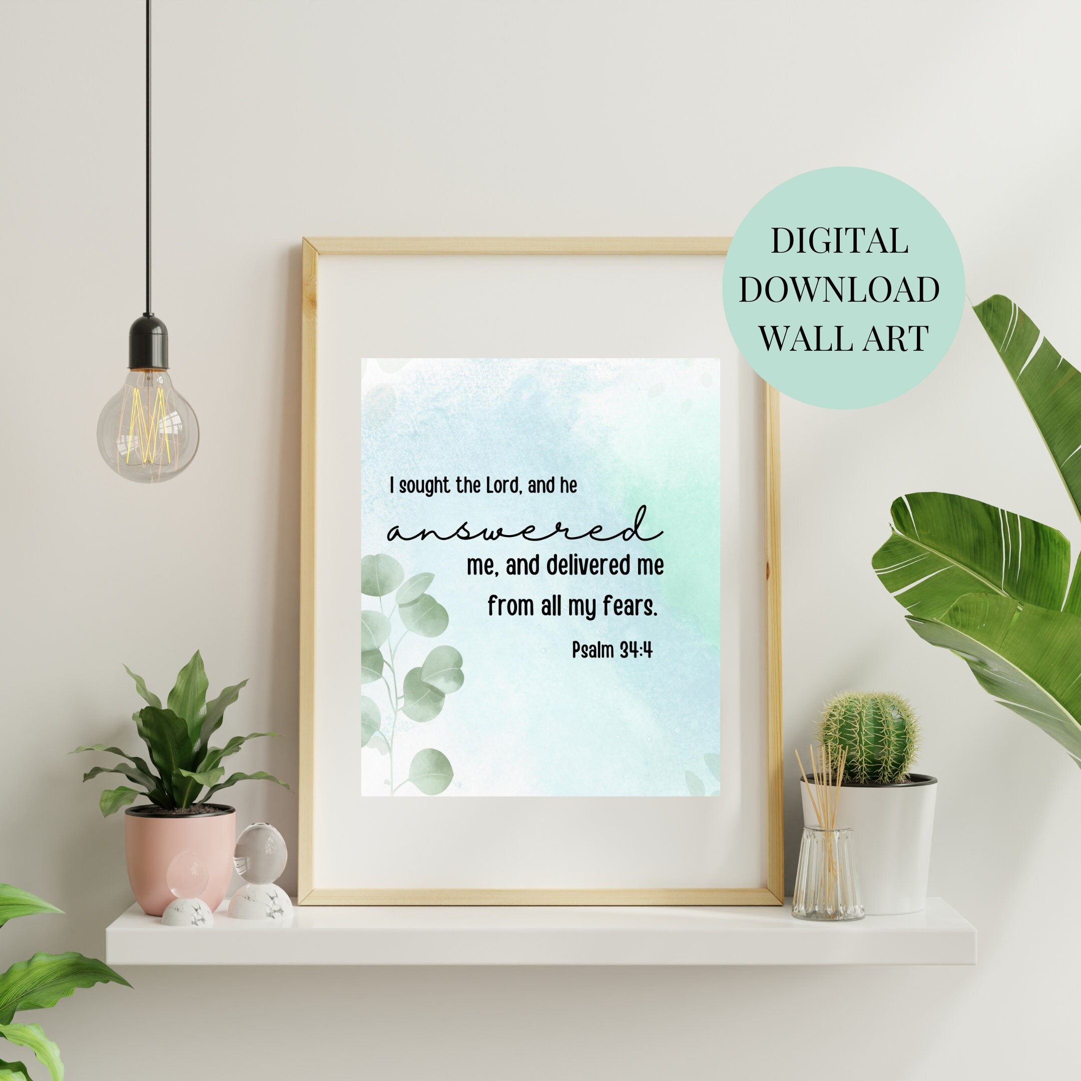 Bible Verse Print, Scripture Art, Botanical Wall Art, Christian Gift, I ...