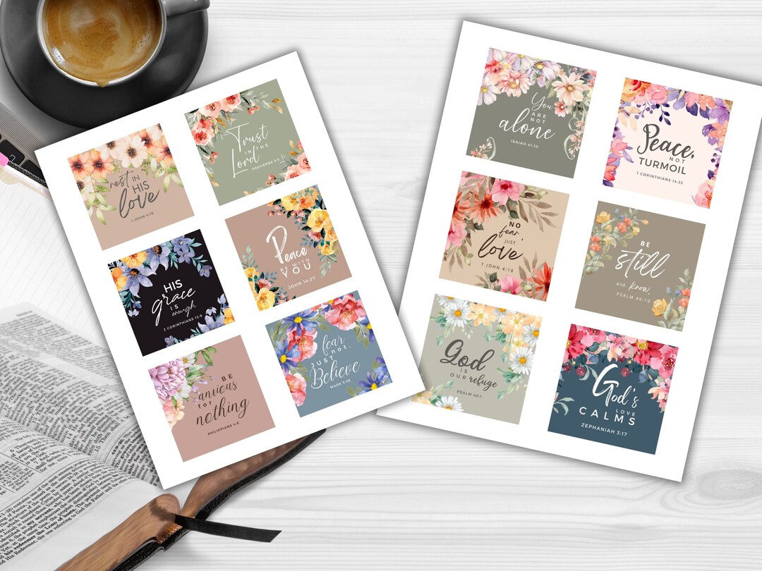 Faith Square Bible Verse Cards Printables | Inspirational Scripture ...
