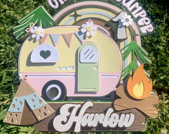 One Happy Camper Cake Topper Camping First Birthday Decor - Etsy