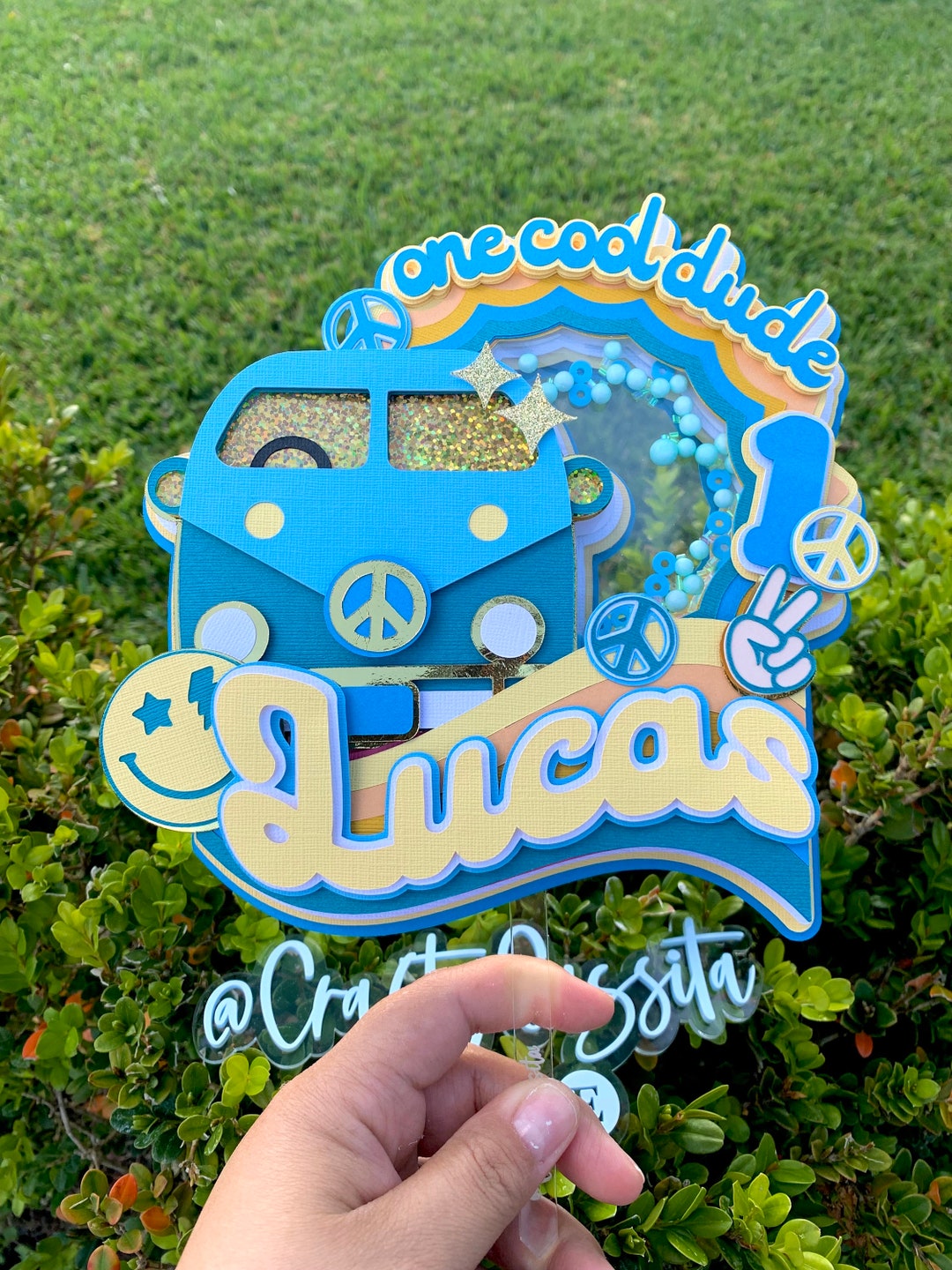 Retro Groovy Bus 3D Cake Topper Shaker - Etsy