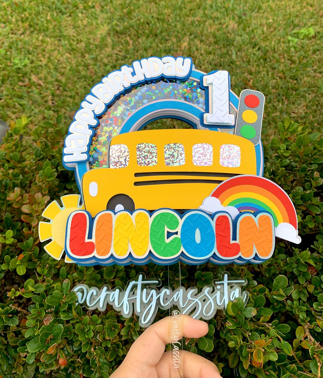 Wheels on the Bus 3D Cake Topper Shaker - Etsy
