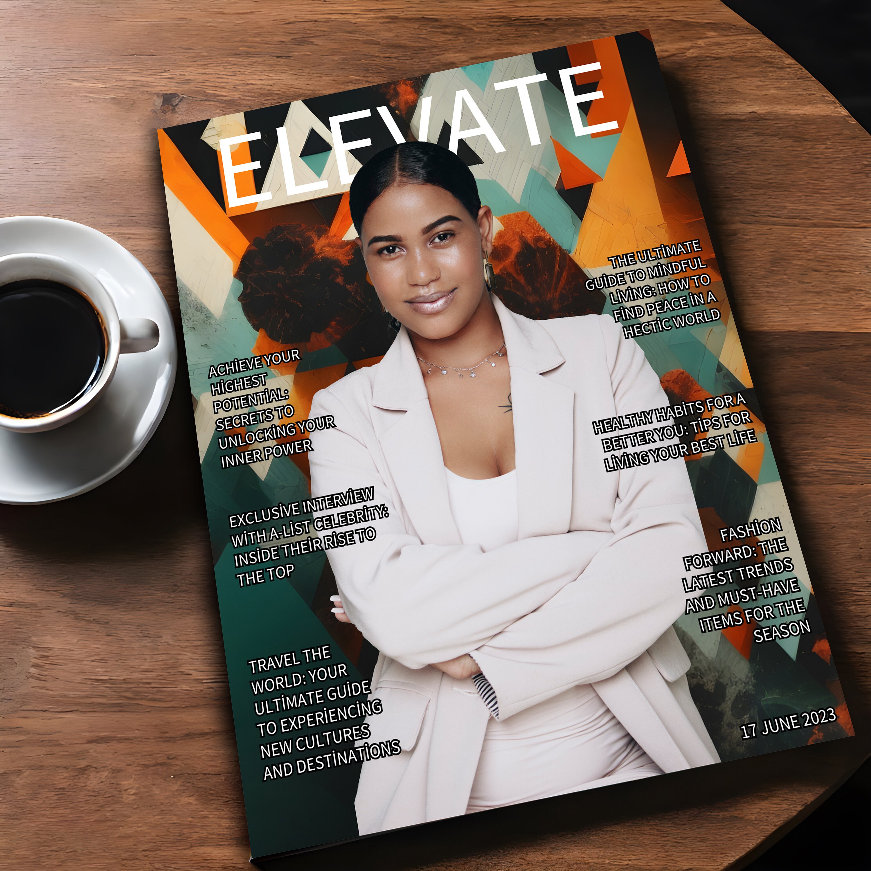 Magazine Cover, Canva Digital Magazine Template, Editable Canva Design ...