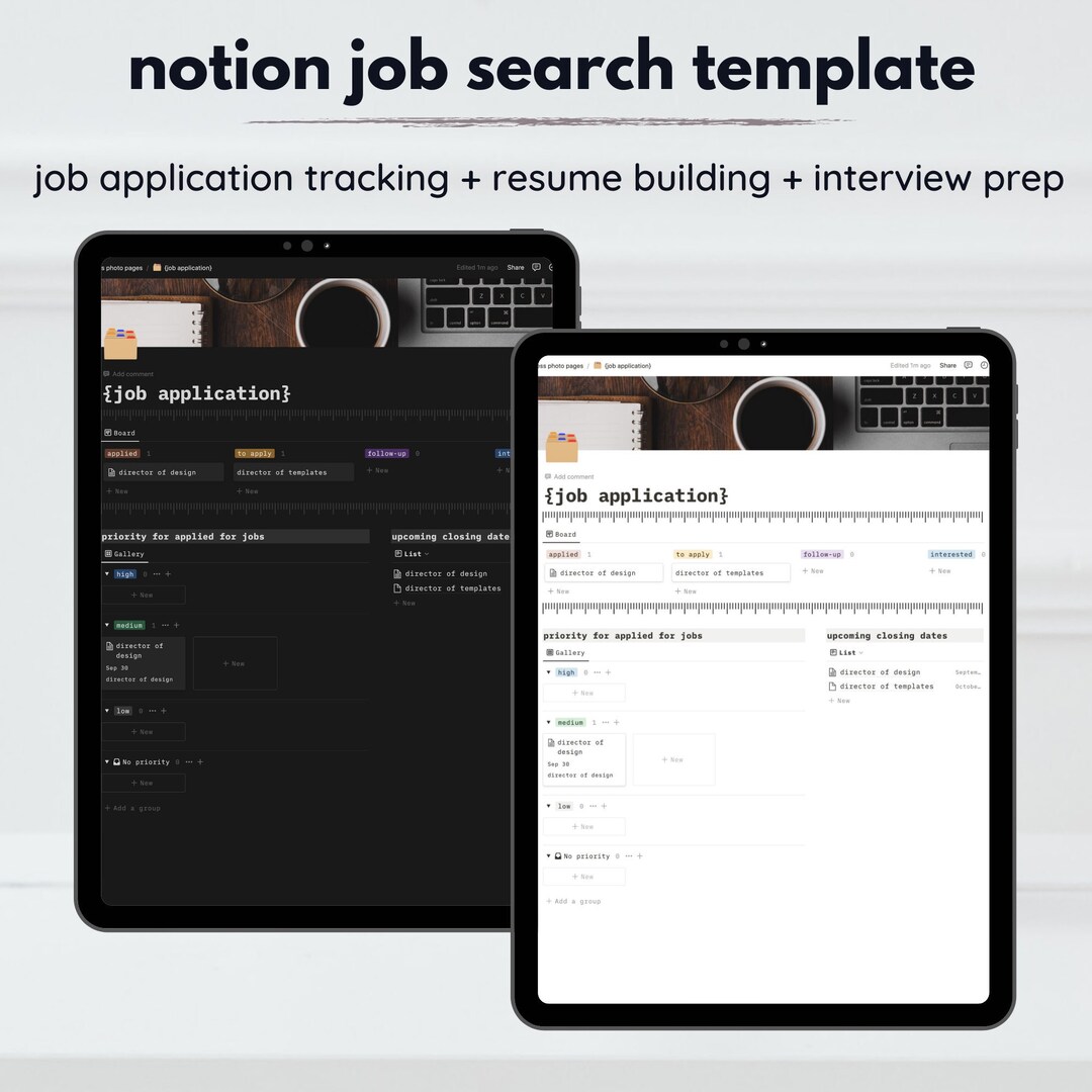Job Application Notion Template Notion Resume Builder, Notion Job Tracker & Notion Interview ...