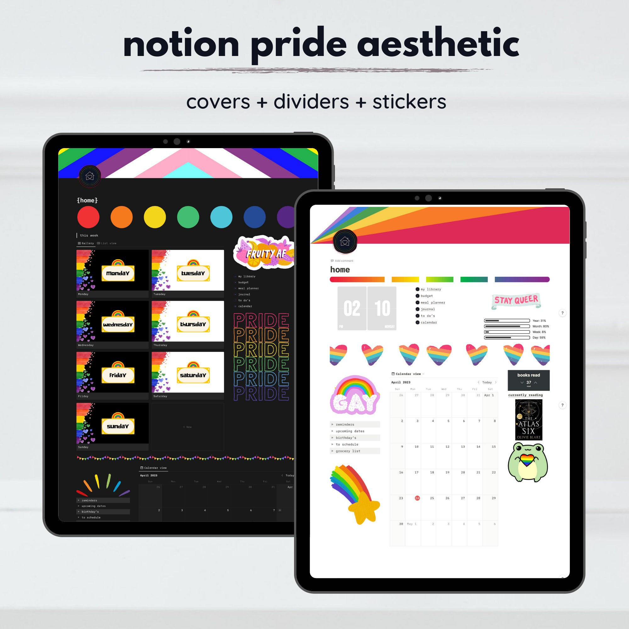 Rainbow Notion Customization Bundle Notion Covers Notion Icons Notion ...