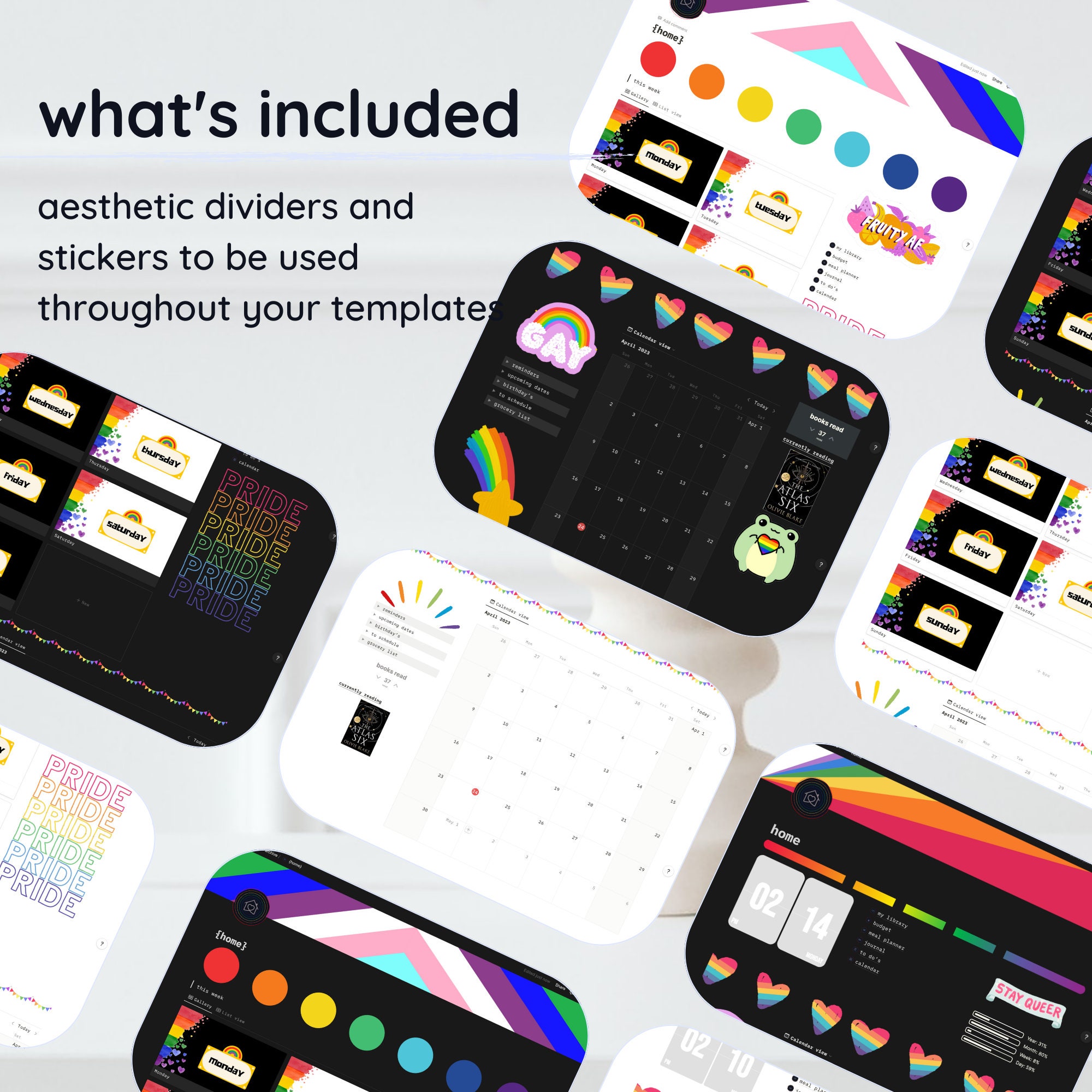Rainbow Notion Customization Bundle Notion Covers Notion Icons Notion Dividers Pride Month ...